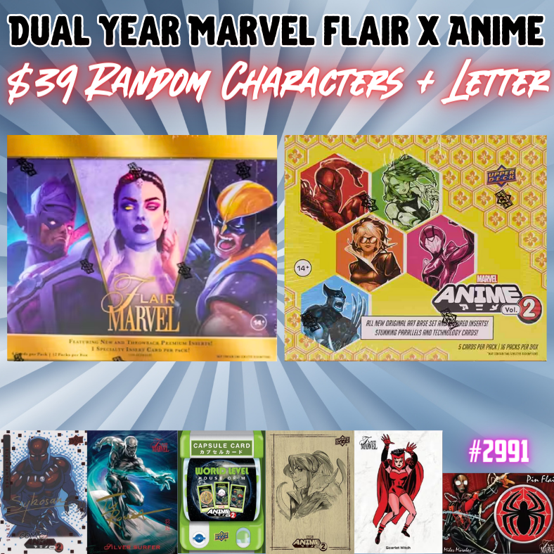 Break 2991 - Dual Year Marvel Flair x Anime - Random Characters + Lett ...