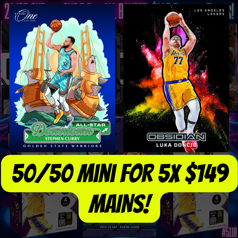 50/50 Mini for 5x $149 MAINS in Break 5110 - 24/25 One and One 5 Box A – Neon Trading Cards
