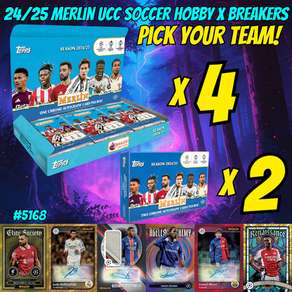 Break 5168 - 24/25 UCC Merlin 4 Hobby x 2 Breakers Delight - Pick Your ...