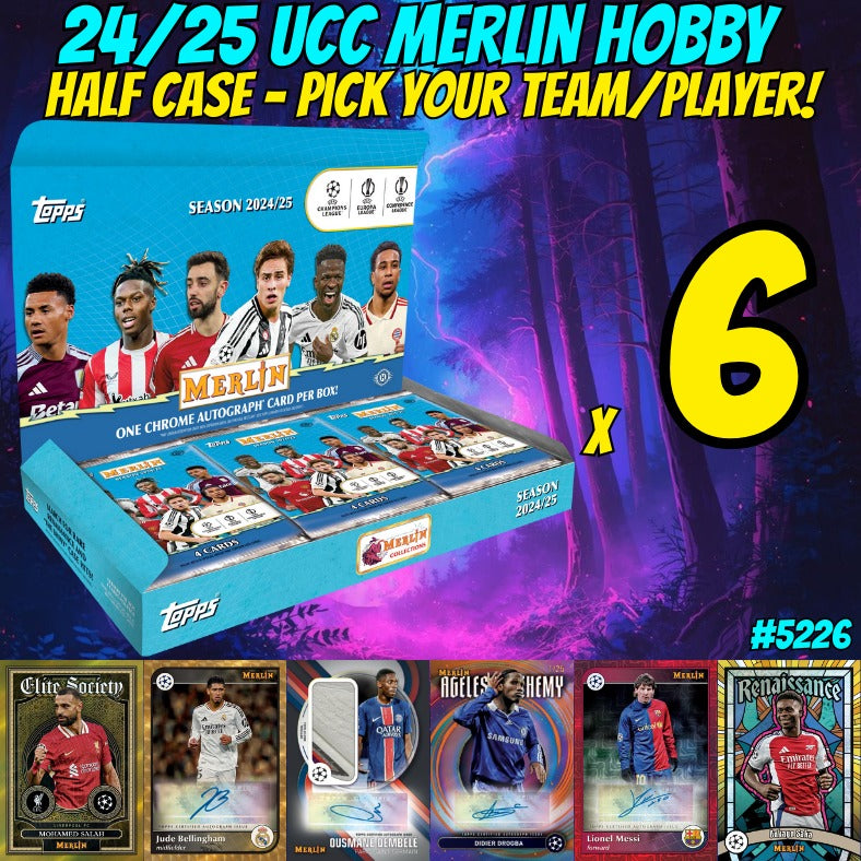 Break 5226 - 24/25 UCC Merlin Hobby - HALF CASE - Pick Your Team/Playe ...